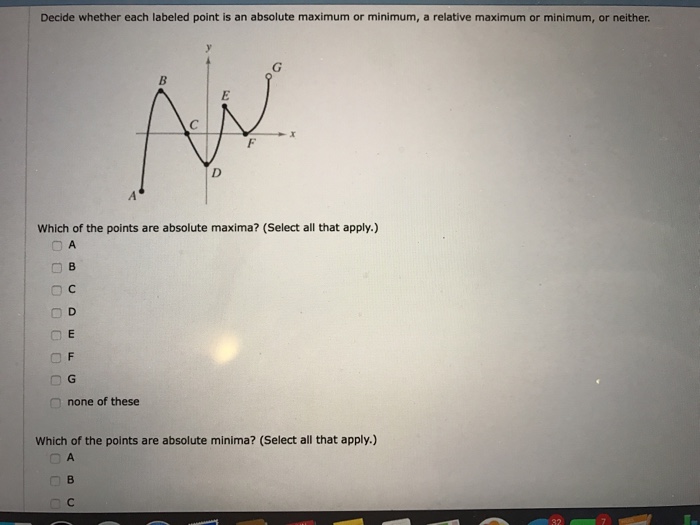 Solved Decide Whether Each Labeled Point Is An Absolute 