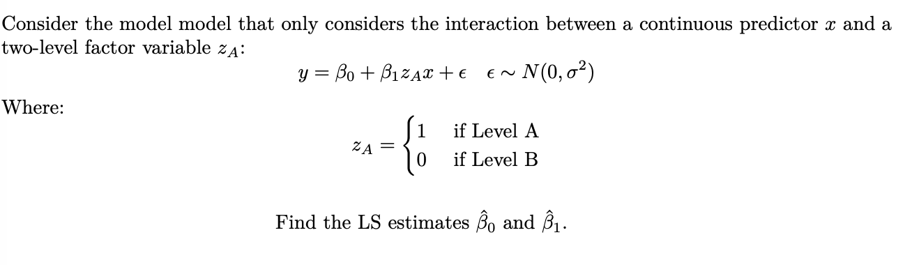 Solved Consider the model model that only considers the | Chegg.com