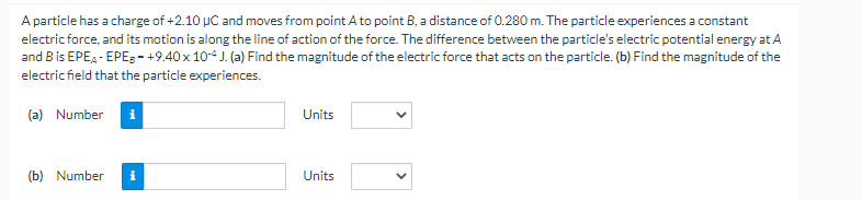 Solved A particle has a charge of +2.10μC and moves from | Chegg.com
