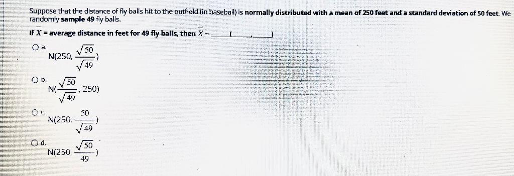 Solved Suppose that the distance of fly balls hit to the | Chegg.com