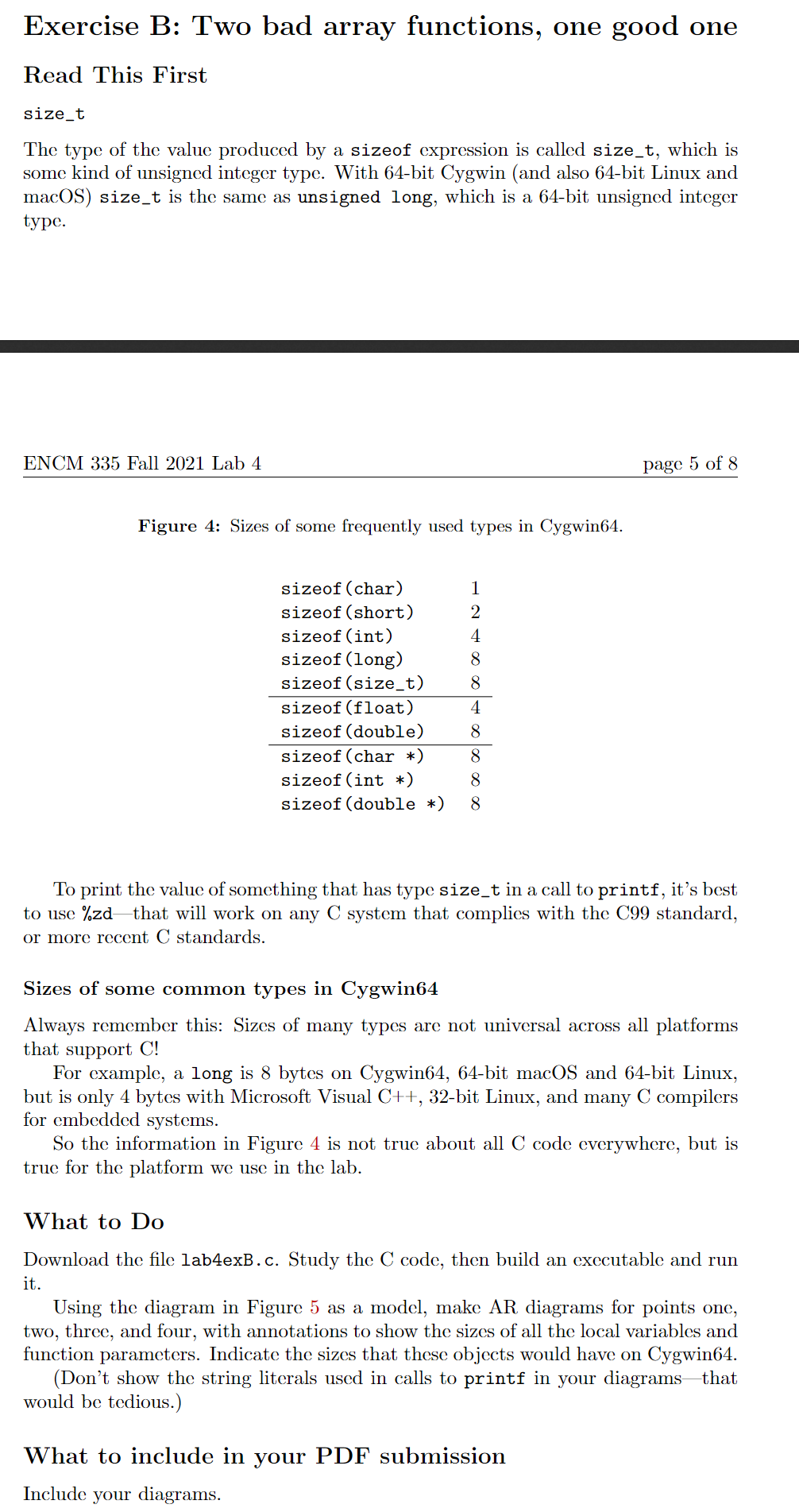 Figure 5: Example program related to Exercise B, with | Chegg.com