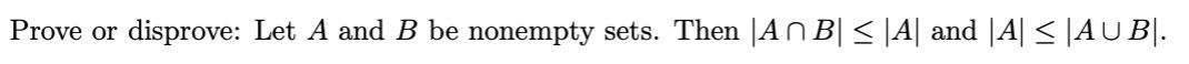 Solved Prove or disprove: Let A and B be nonempty sets. Then | Chegg.com