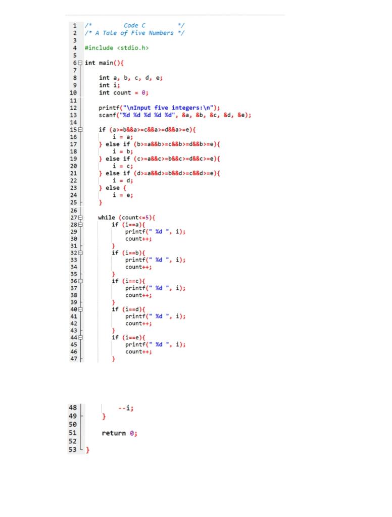 Solved This is program written in C. Please state what does | Chegg.com
