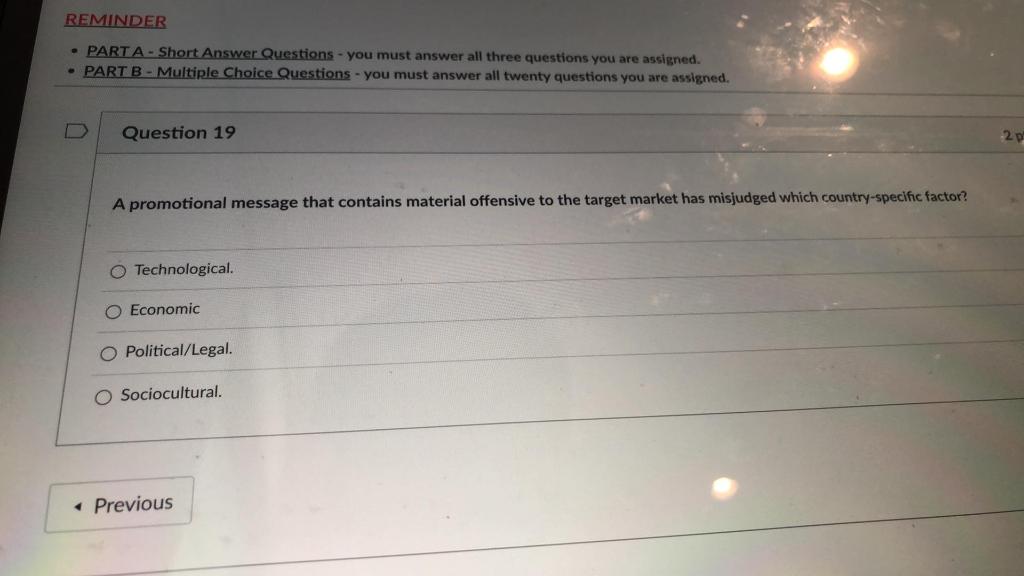 Solved REMINDER - PART A - Short Answer Questions - you must | Chegg.com