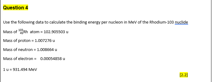 Solved Use the following data to calculate the binding | Chegg.com