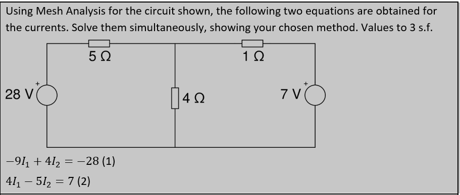 Solved Using Mesh Analysis for the circuit shown, the | Chegg.com