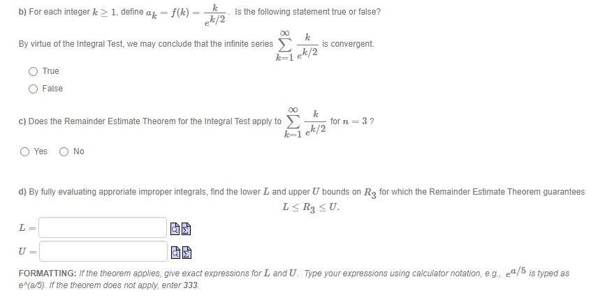 Solved When applicable, the Remainder Estimate Theorem for | Chegg.com