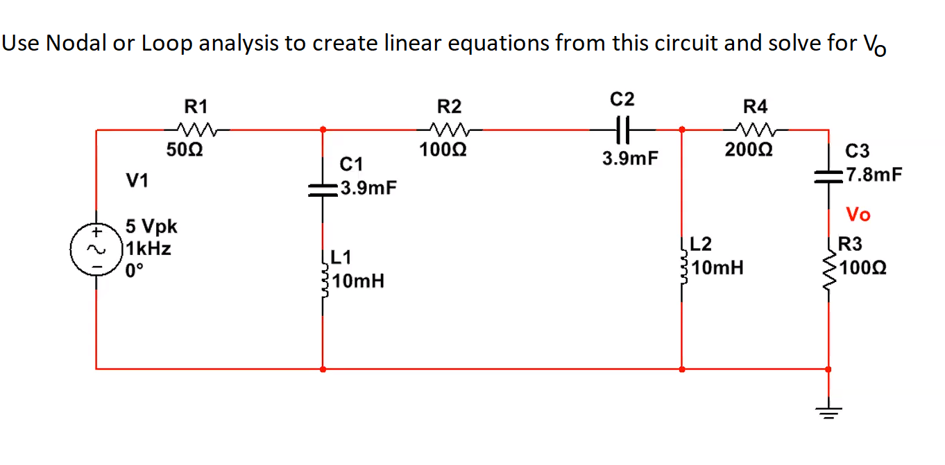 Solved Ise Nodal or Loop analysis to create linear equations | Chegg.com