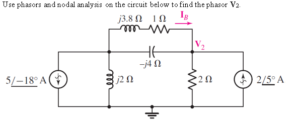 Solved Use phasors and nodal analysis on the circuit below | Chegg.com