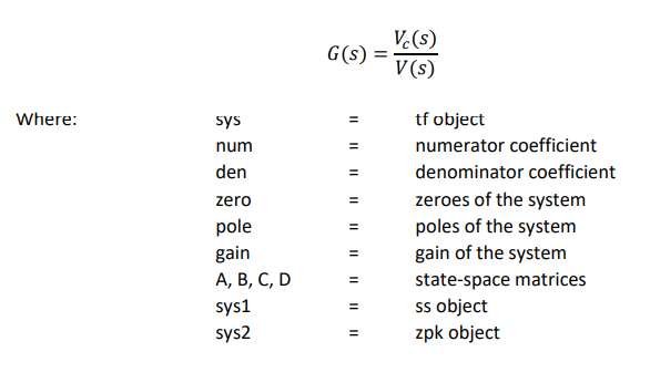 Solved [sys 1 , sys2, sys3, num, den, zero, pole, gain, | Chegg.com