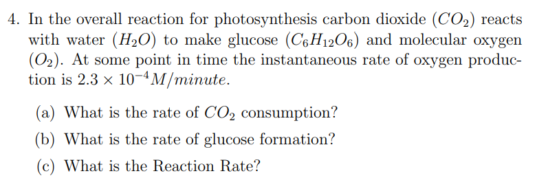 Solved 4. In the overall reaction for photosynthesis carbon | Chegg.com