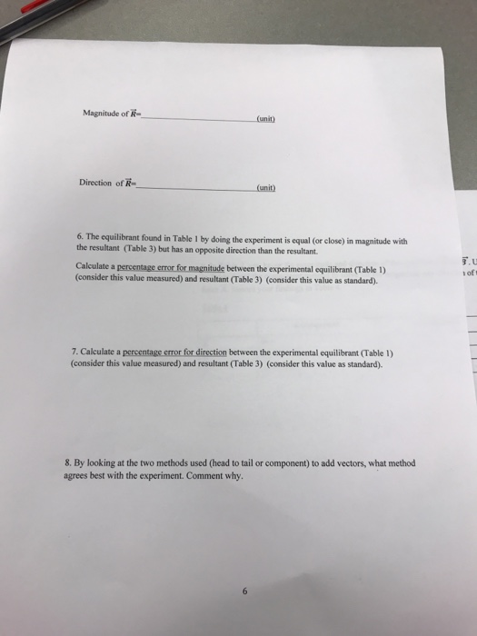 Solved Name: Section: Force Table Lab Report Table 1 Table 2 | Chegg.com