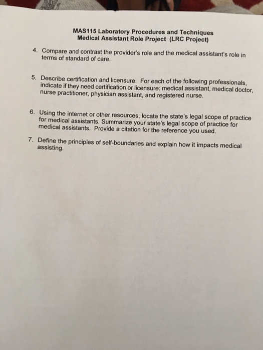 Solved MAS115 Laboratory Procedures and Techniques Medical | Chegg.com