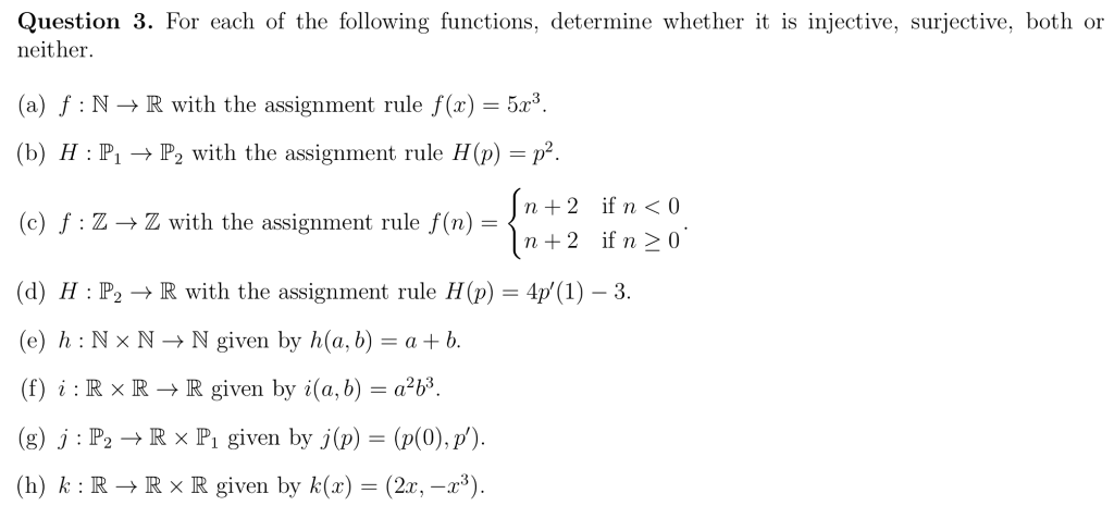 Solved Question 3. For each of the following functions, | Chegg.com