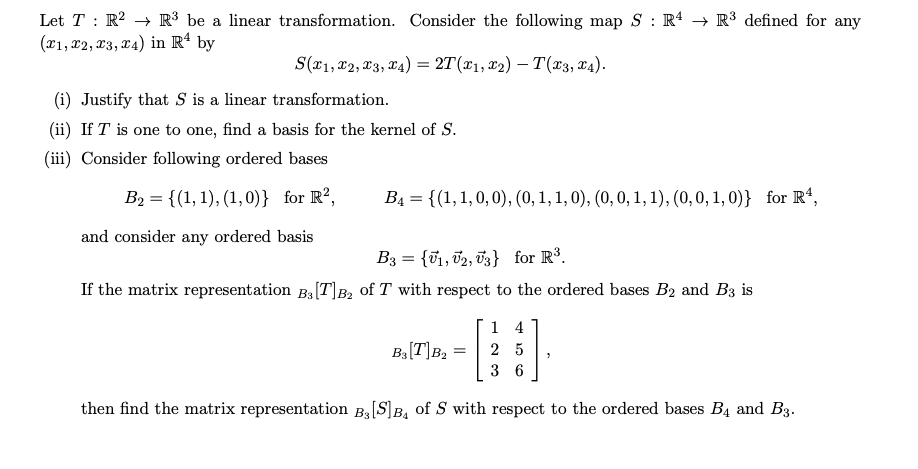 Solved Let T : R2 + R3 be a linear transformation. Consider | Chegg.com