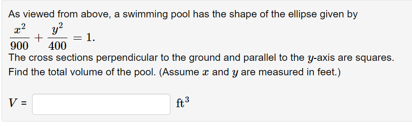 Solved As viewed from above, a swimming pool has the shape | Chegg.com