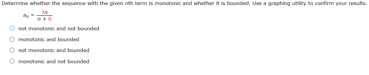 Solved Determine whether the sequence with the given nth | Chegg.com