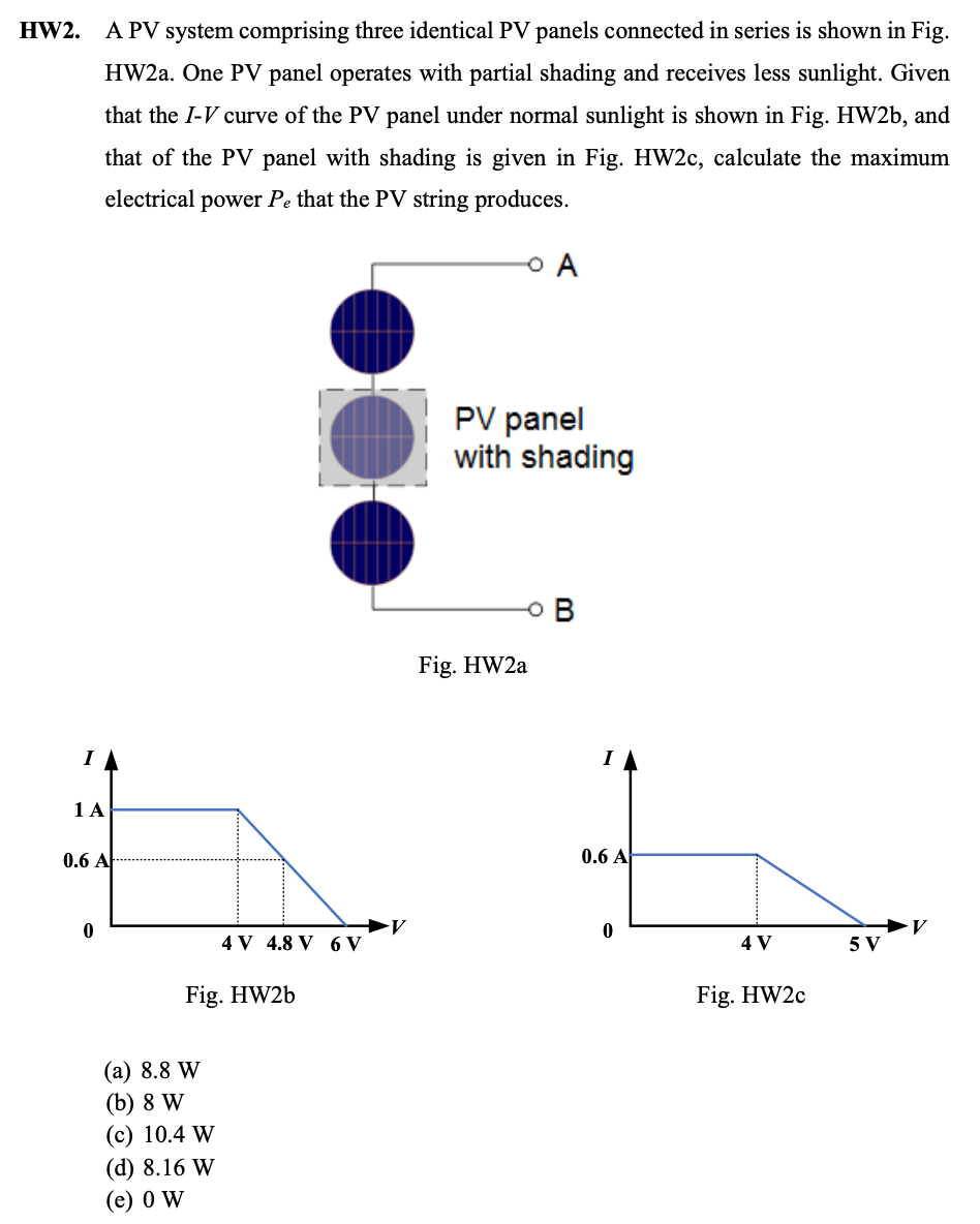 Solved A PV system comprising three identical PV panels | Chegg.com
