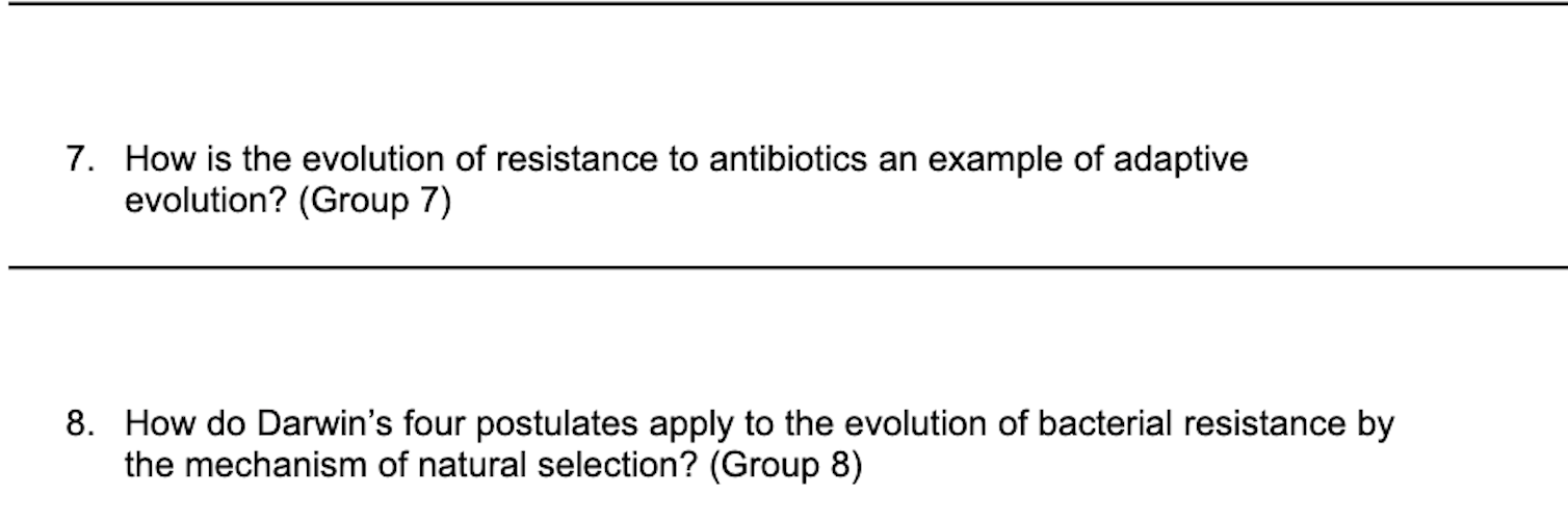 Solved 7. How is the evolution of resistance to antibiotics | Chegg.com