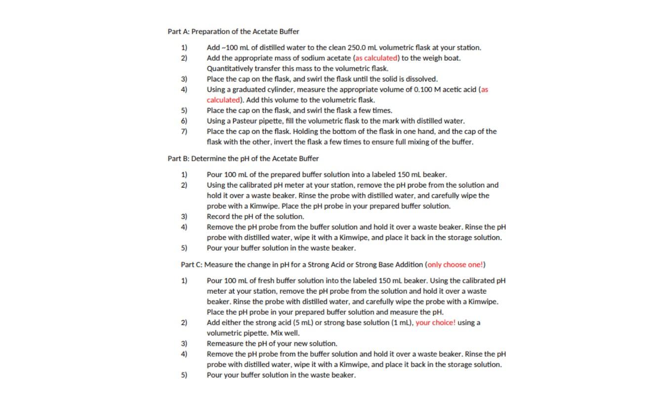 Buffer Lab Preparation Of An Acetate Buffer And