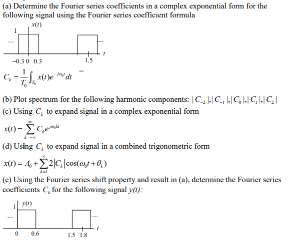 Solved (a) Determine the Fourier series coefficients in a | Chegg.com