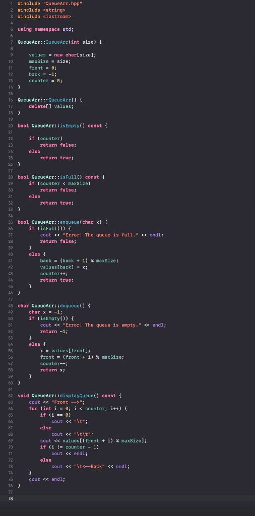 Solved C++ Please create a main.cpp according to the | Chegg.com