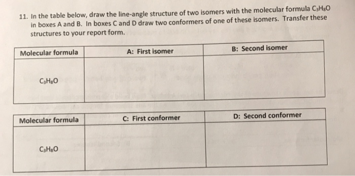 Solved In the table below, draw the line-angle structure of | Chegg.com