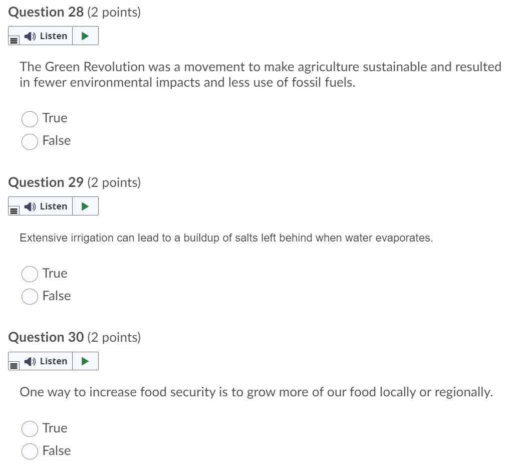 Solved Question 28 (2 points) Listen The Green Revolution | Chegg.com