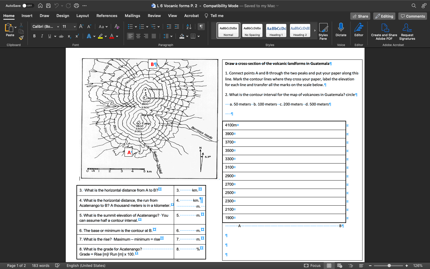 Solved Draw a cross-section of the volcanic landforms in | Chegg.com