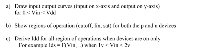 Solved Draw input output curves (input on x-axis and output | Chegg.com