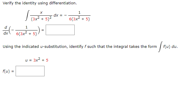 Solved Verify the identity using differentiation. | Chegg.com
