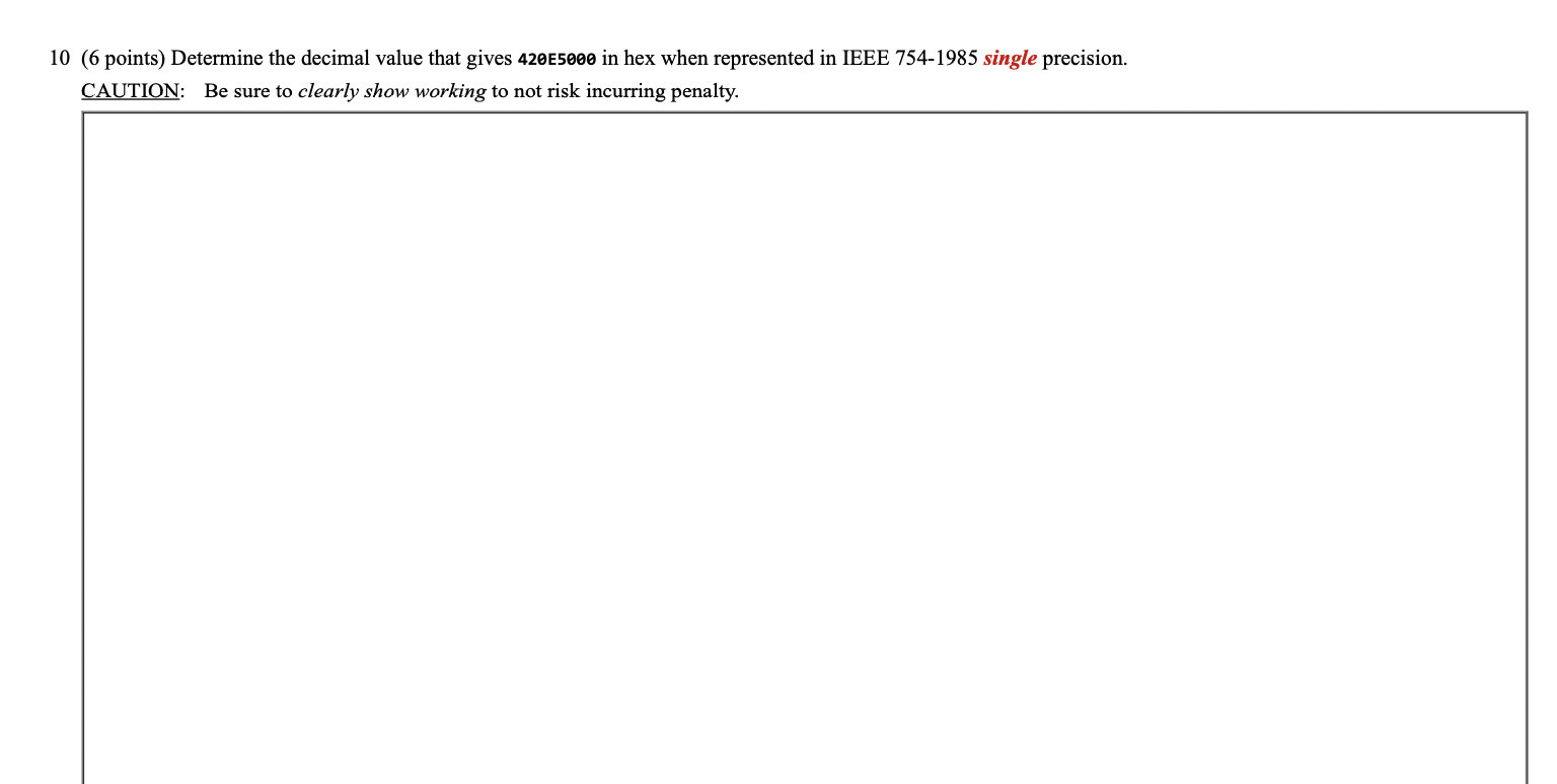 Solved 10 (6 points) Determine the decimal value that gives | Chegg.com Solved 10 (6 points) Determine the decimal value that gives | Chegg.com