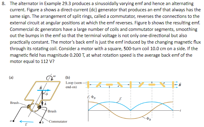 Solved The alternator in Example 29.3 produces a | Chegg.com