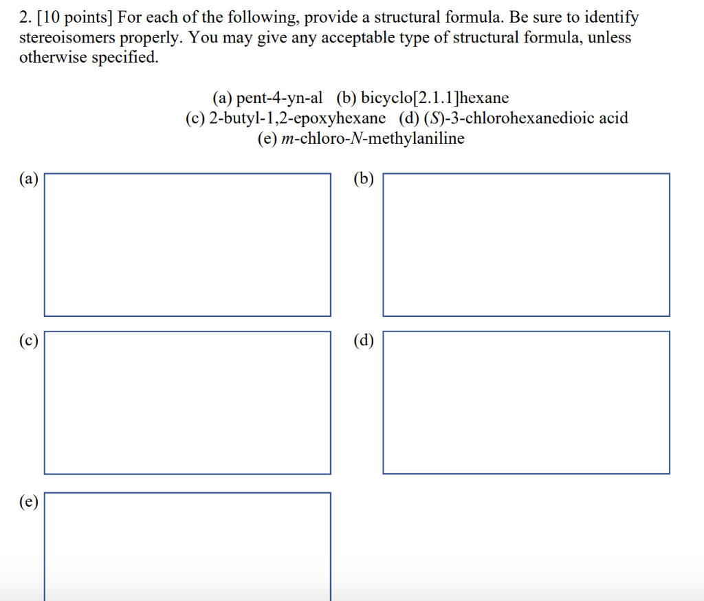 Solved 2. [10 points] For each of the following, provide a | Chegg.com