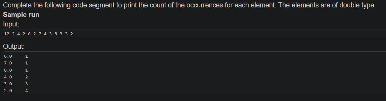Solved Complete the following code segment to print the | Chegg.com