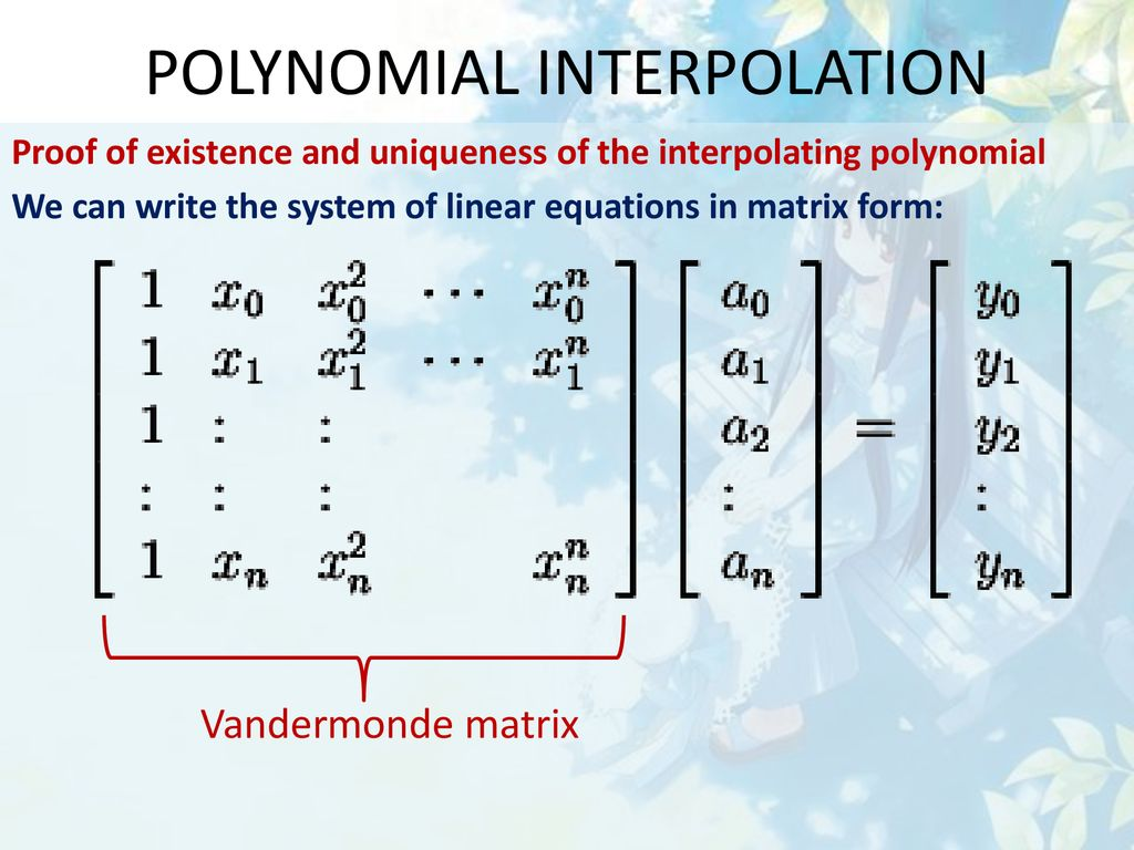Solved Cab this Vandermonde style matrix be expanded to add | Chegg.com