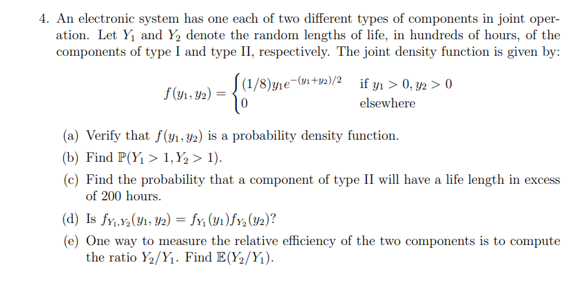 Solved An electronic system has one each of two different | Chegg.com