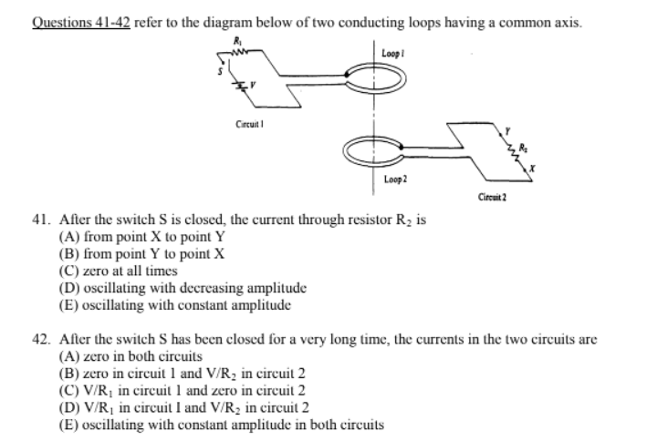 Solved Questions 41-42 refer to the diagram below of two | Chegg.com