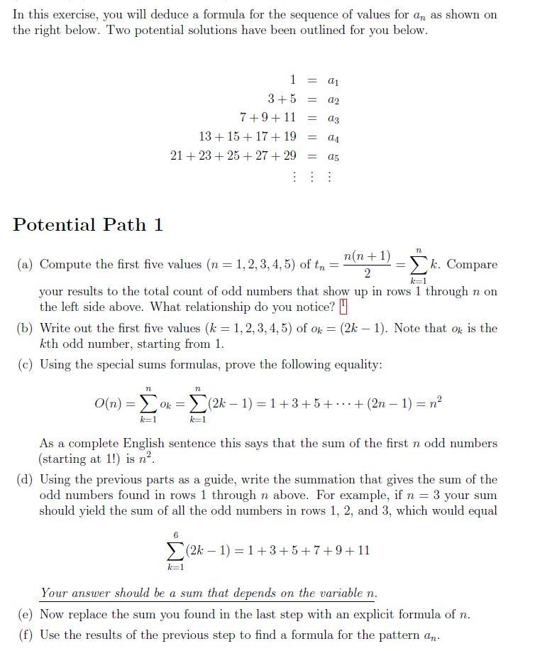 Solved In this exercise, you will deduce a formula for the | Chegg.com