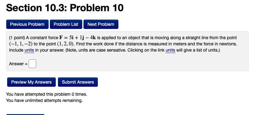 Solved Section 10.3: Problem 10 Previous Problem Problem | Chegg.com