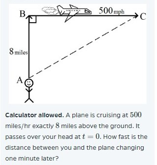 Solved Broj 500 mph 8 miles Calculator allowed. A plane is | Chegg.com
