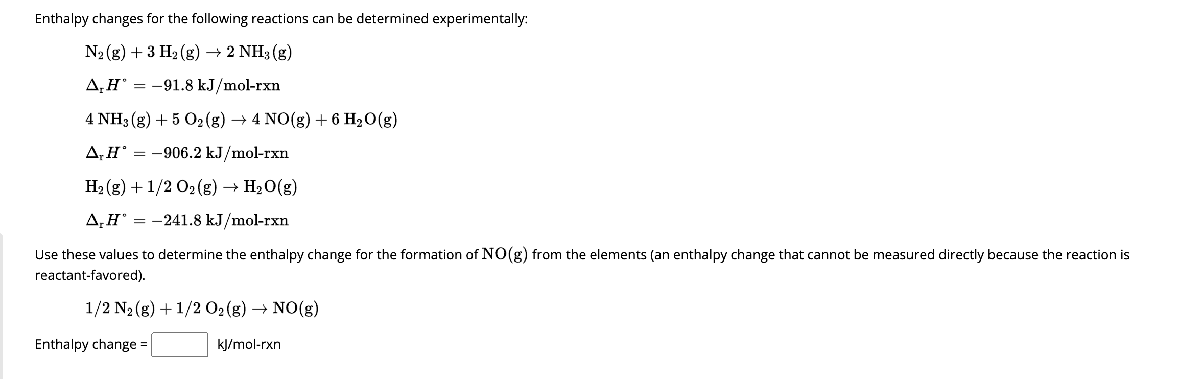 Solved Enthalpy changes for the following reactions can be | Chegg.com