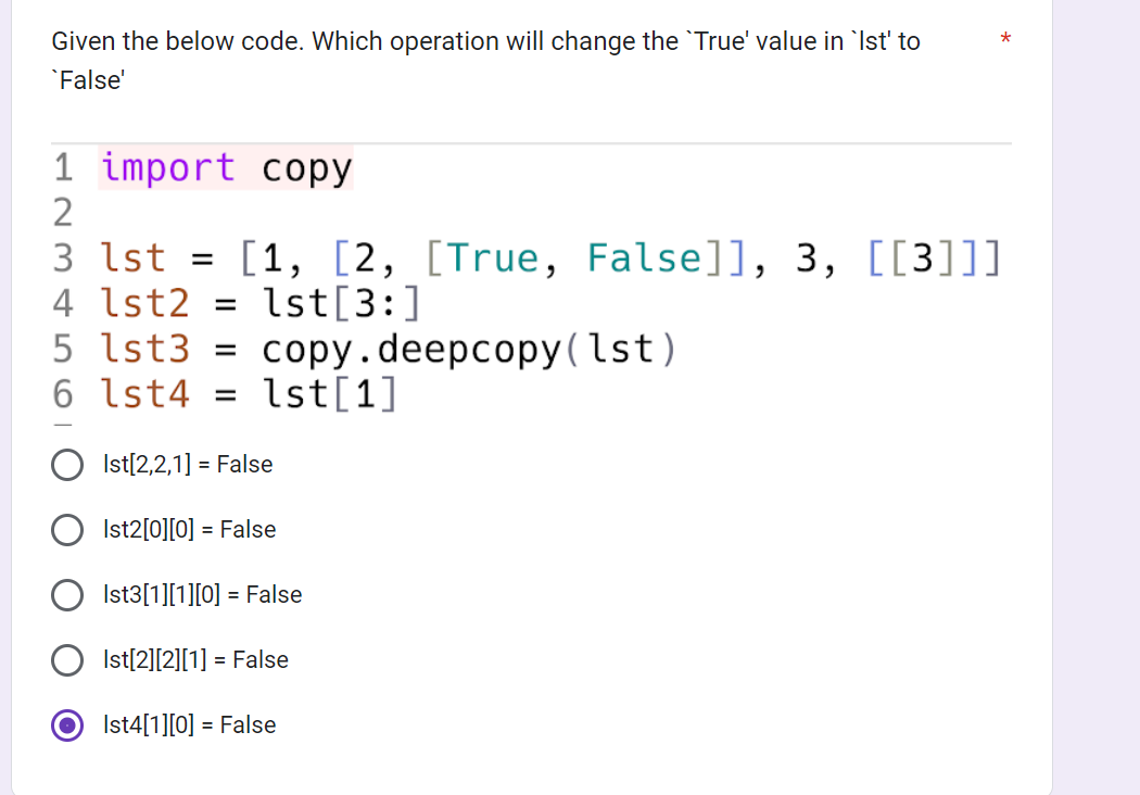 Solved Given the below code. Which operation will change the | Chegg.com
