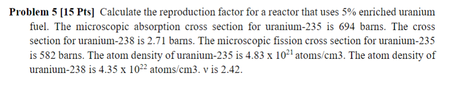 Solved Problem 5 [15 ﻿Pts] ﻿Calculate the reproduction | Chegg.com