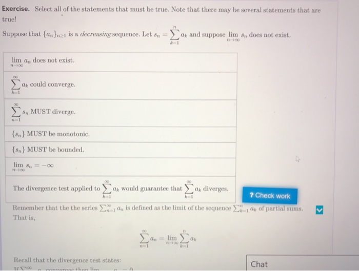 Solved Exercise. true! Select all of the statements that | Chegg.com
