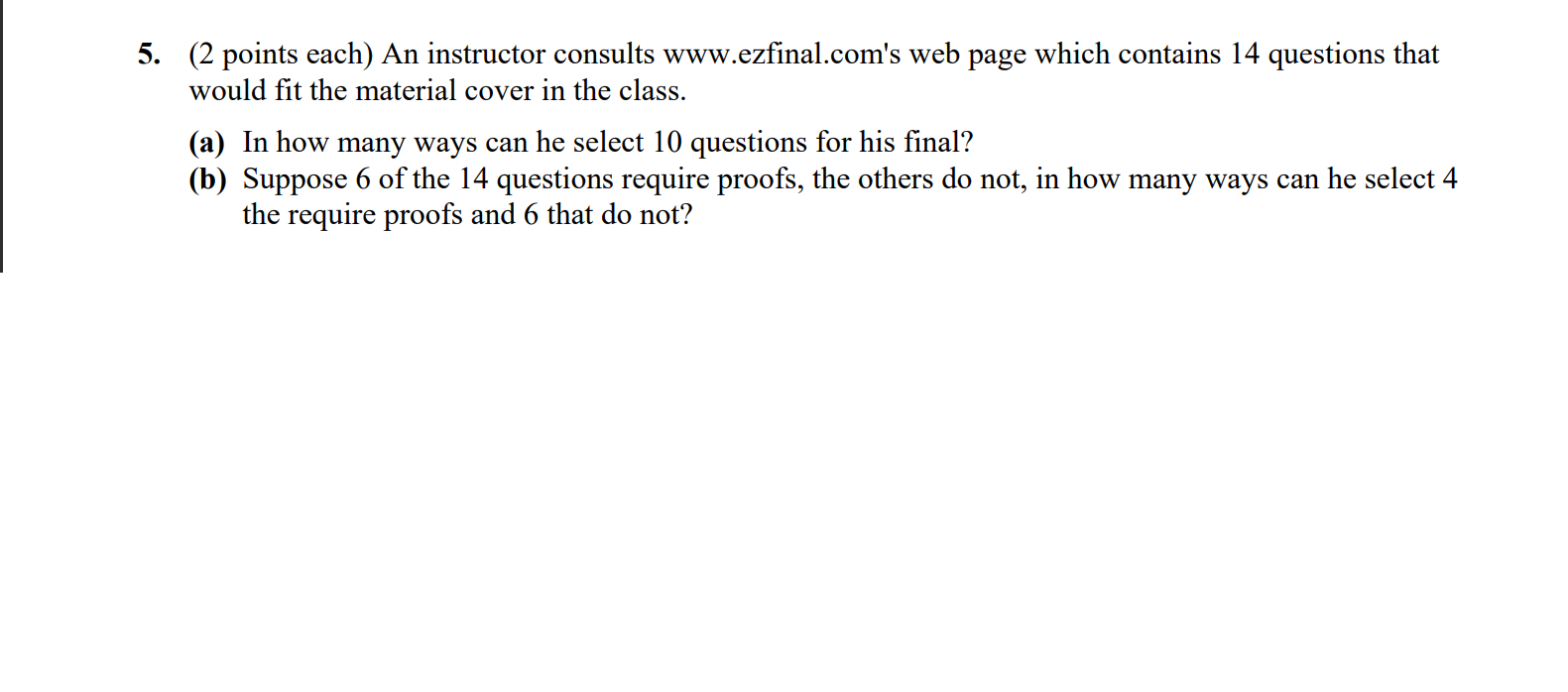 Solved (2 points each) An instructor consults | Chegg.com