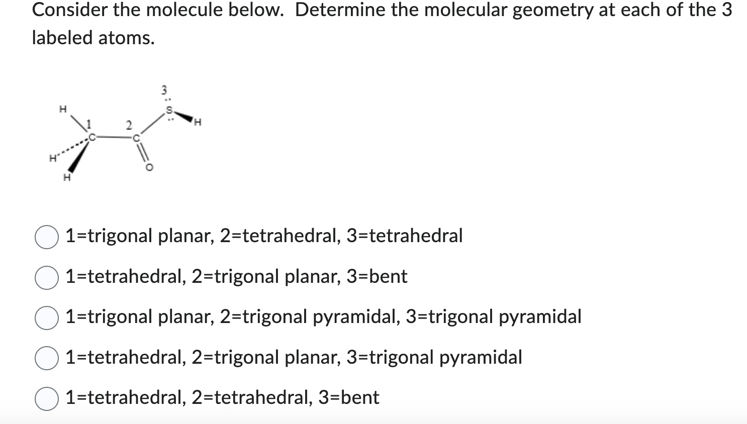 Solved Consider the molecule below. Determine the molecular | Chegg.com