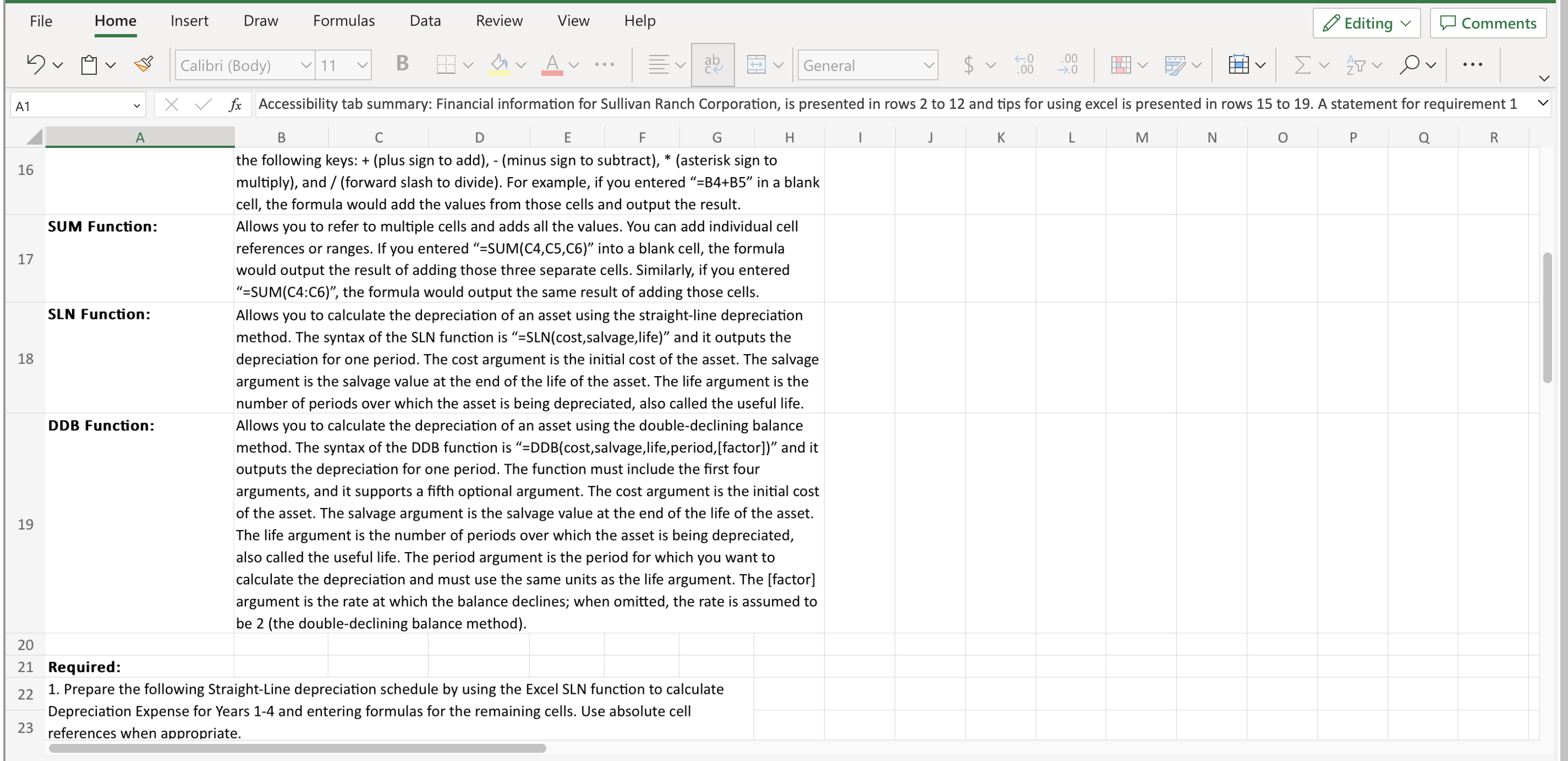 Solved (Use cells A4 to B12 from the given information to | Chegg.com