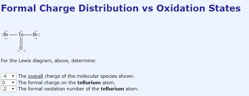 Solved Formal Charge Distribution vs Oxidation States For | Chegg.com