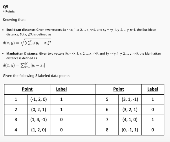Solved - Euclidean distance: Given two vectors $x= | Chegg.com